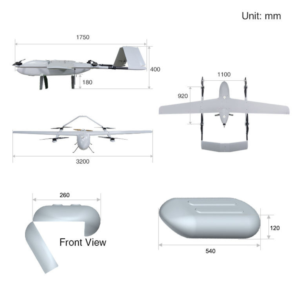 Hx330pro 32ms Speed Vtol Fixed Wing Drone Transportation Surveying Mapping Security Inspection